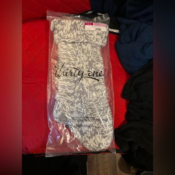 thirty-one | Holiday | Thirtyone Luxe Chunky Knit Stocking Whisper Grey ...
